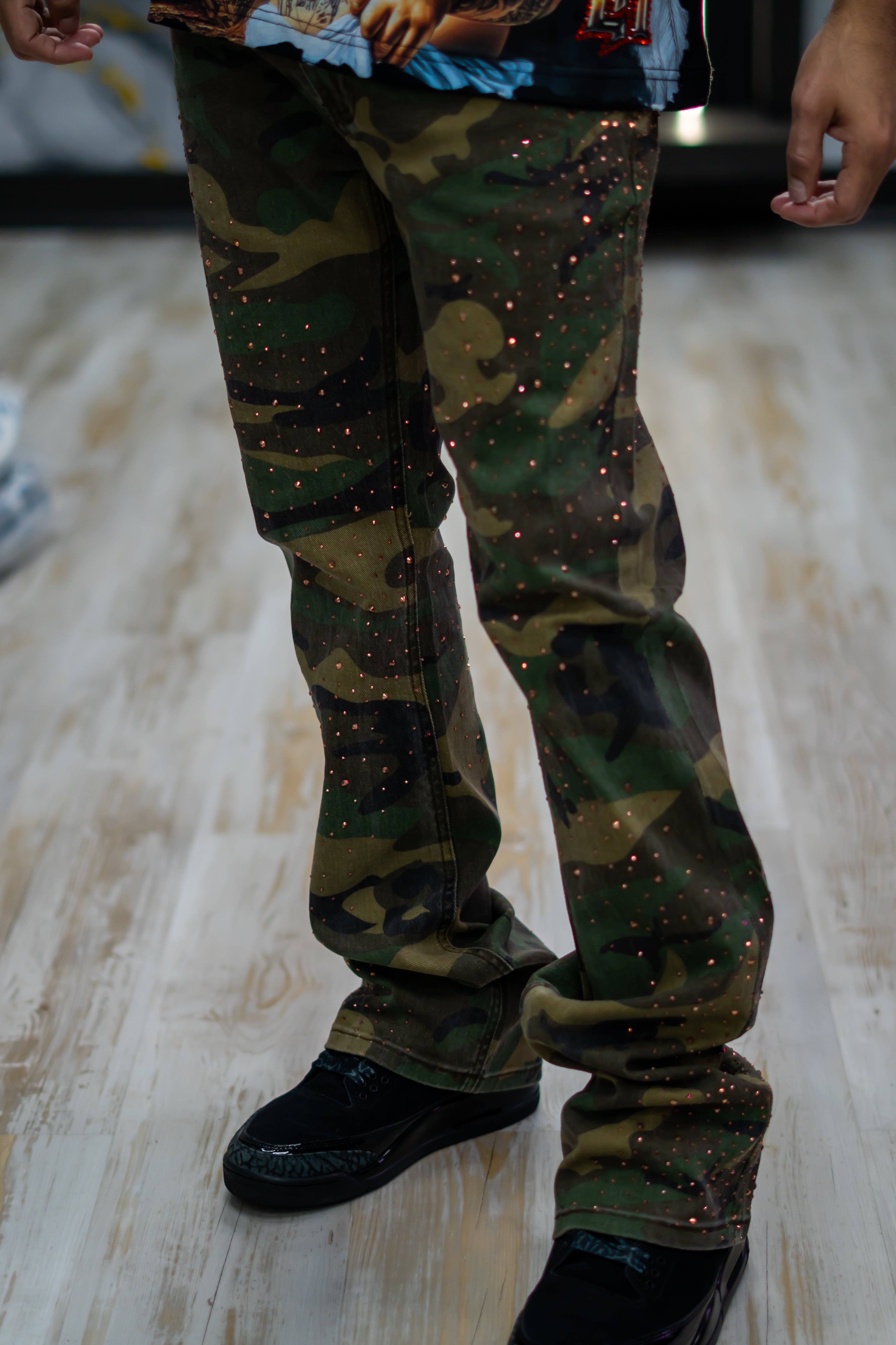 Mahon Roar Denim Rhinestone Woodland – KM Fashion Clothing