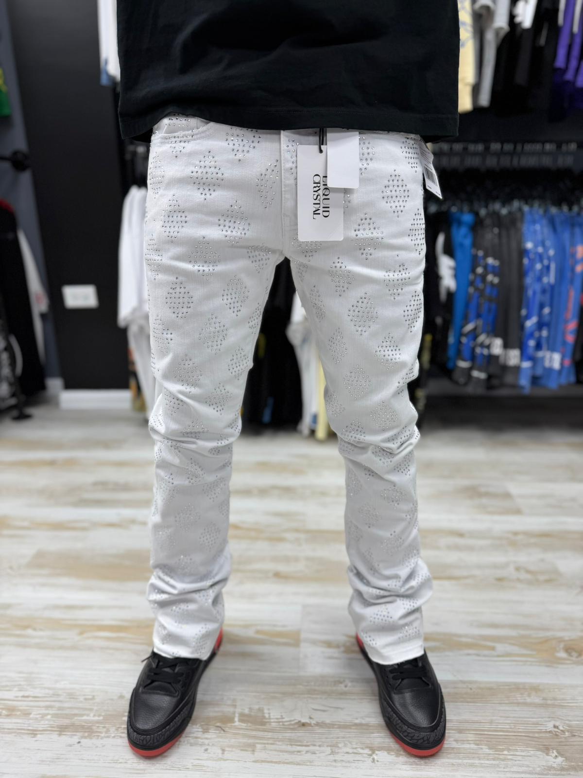 Mahon Stacked 'Denim Flare white' – KM Fashion Clothing
